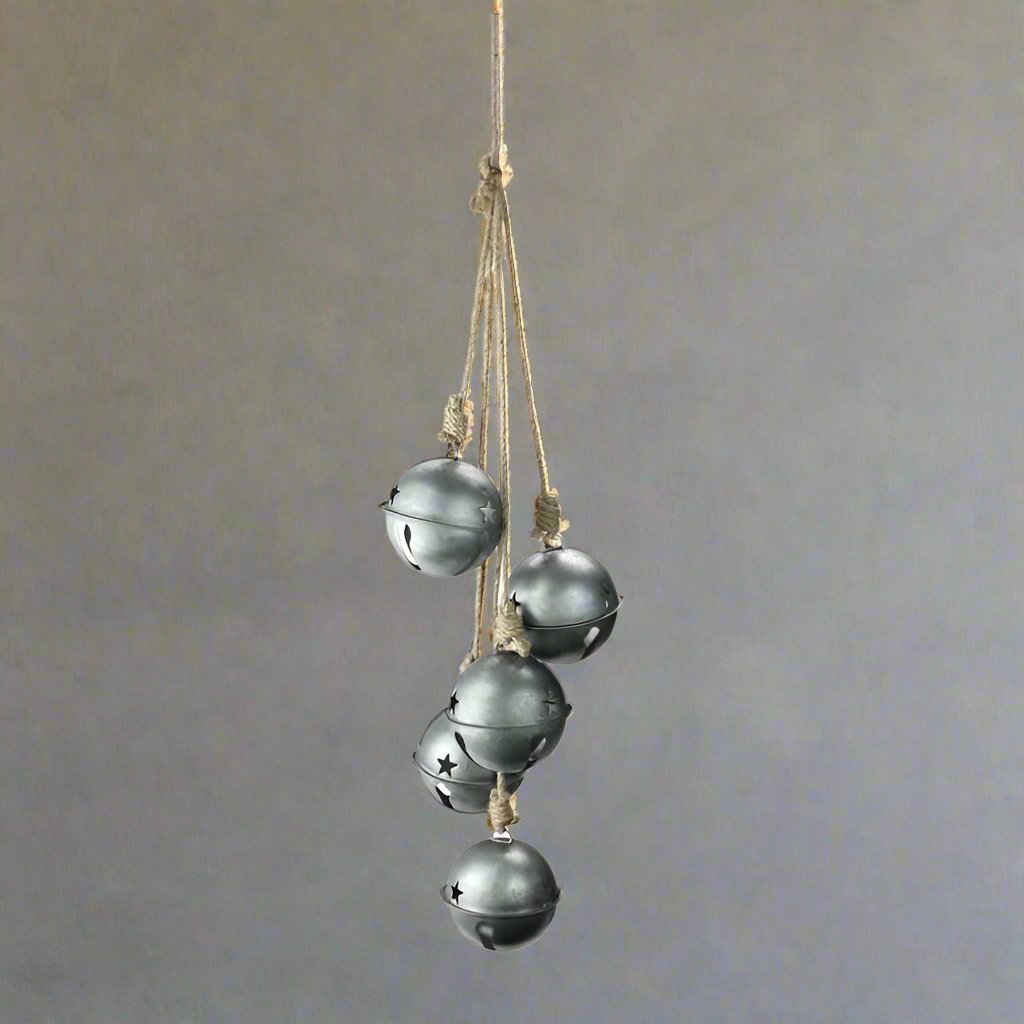 5 Round Bells On Jute at Bellbazaar.com