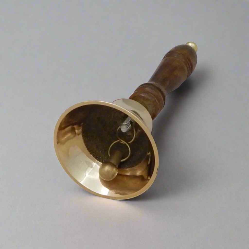 6-Inch Wooden Handle Brass Bell at Bellbazaar.com