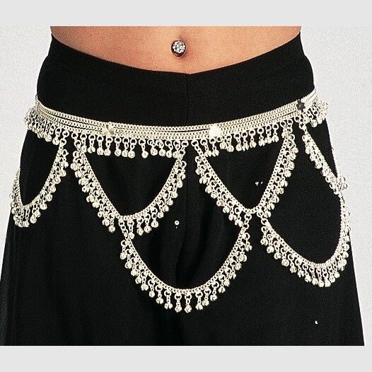 Modern & Sophisticated Silvertone White Metal Belt w/ Loops